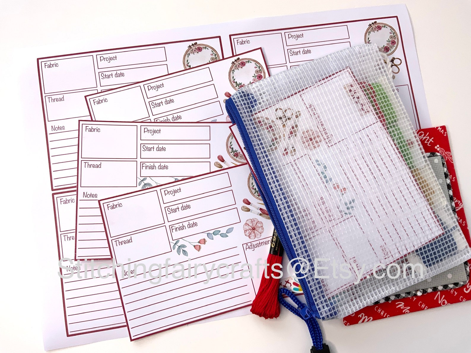 Printable Cross Stitch Project Cards, Cross Stitch Organisation, Cross ...