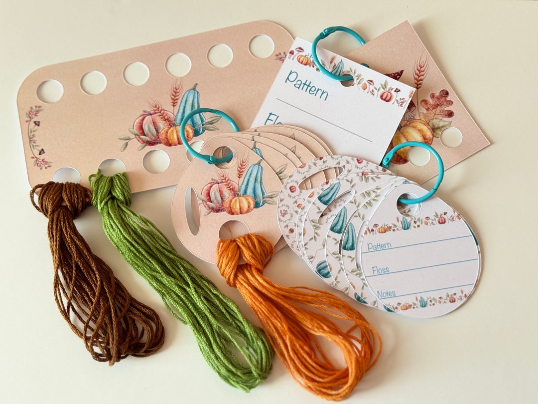 Digital Printable Autumnal Floss Tags, Floss Keeps, Autumn Floss Drops ...