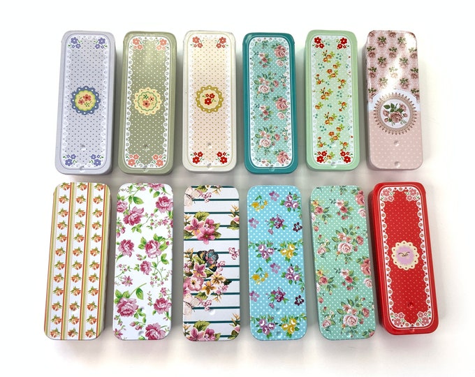 Empty Notions Tin, Rectangle Tin, Knitting Gift, Sewing Gift, Tin ...