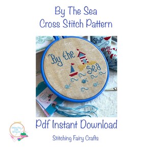 By the Sea Beach Themed Cross Stitch Pattern, Pdf, Instant Download ...