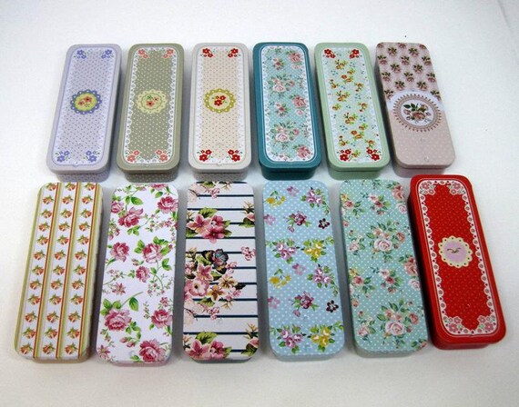 Empty notions tin rectangle tin knitting gift sewing gift | Etsy