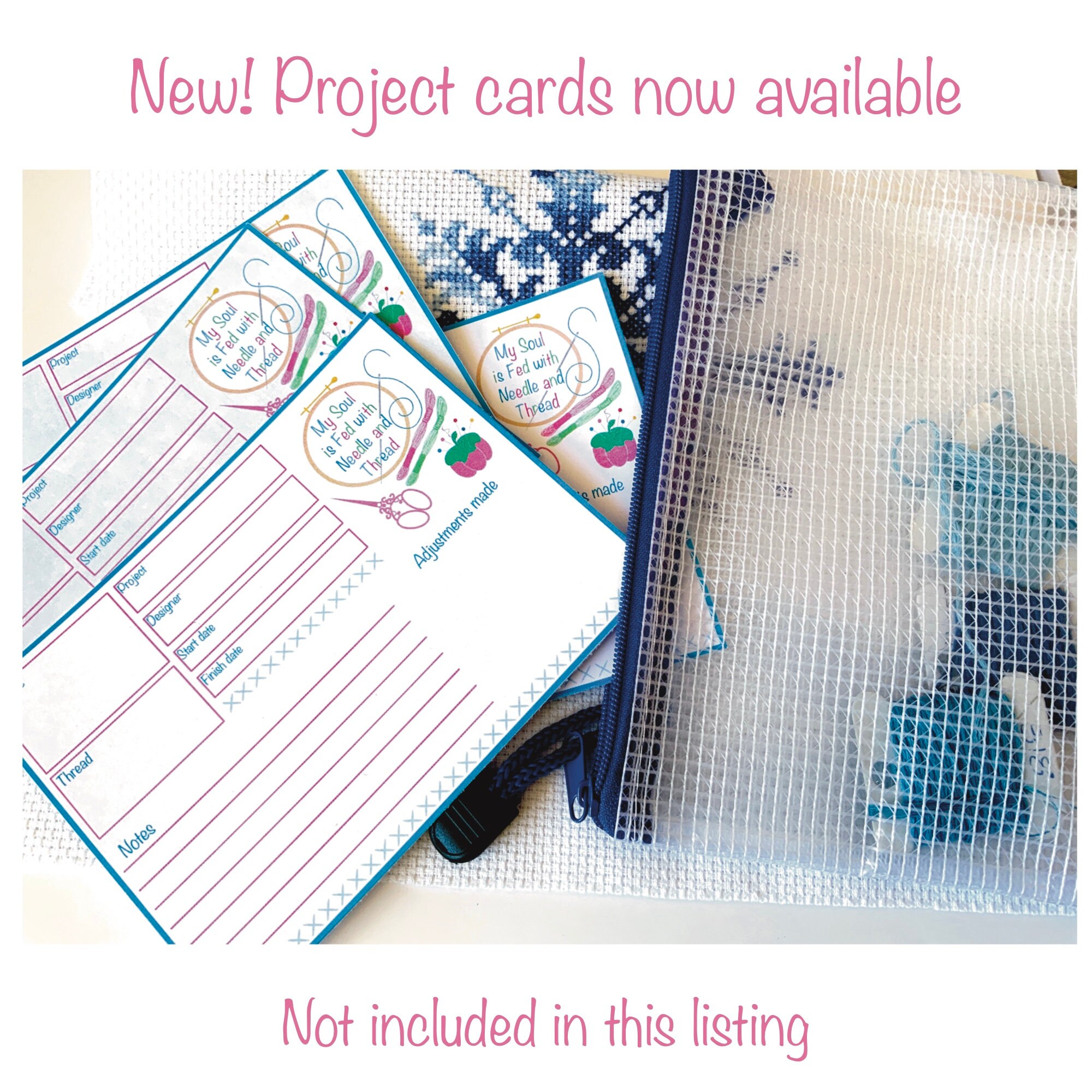Printable Cross Stitch Project Cards, Cross Stitch Organisation, Cross ...