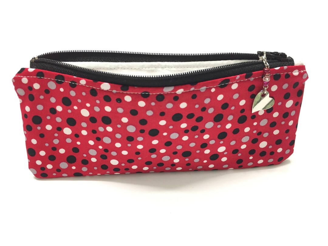Polka Dots - Lined Zipper Pouch - Etsy