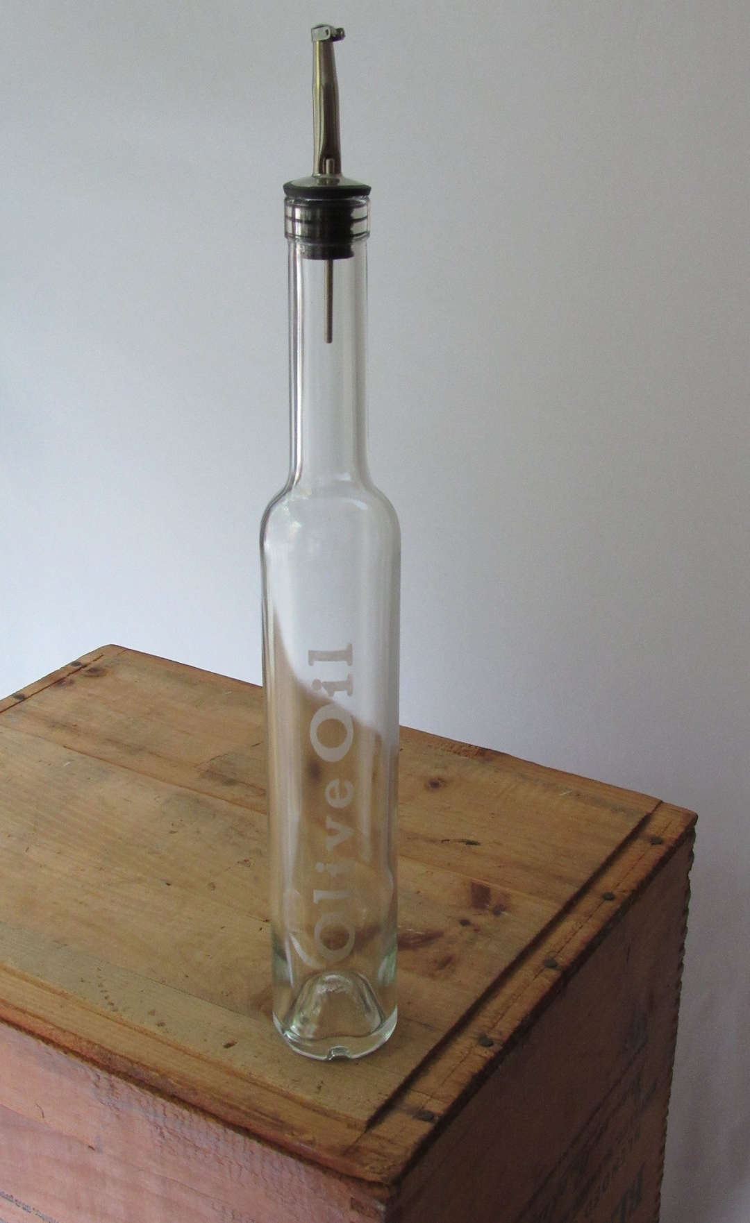 Upcycled Wine Bottle Olive Oil Glass Etched 12 Oz Dispenser With ...