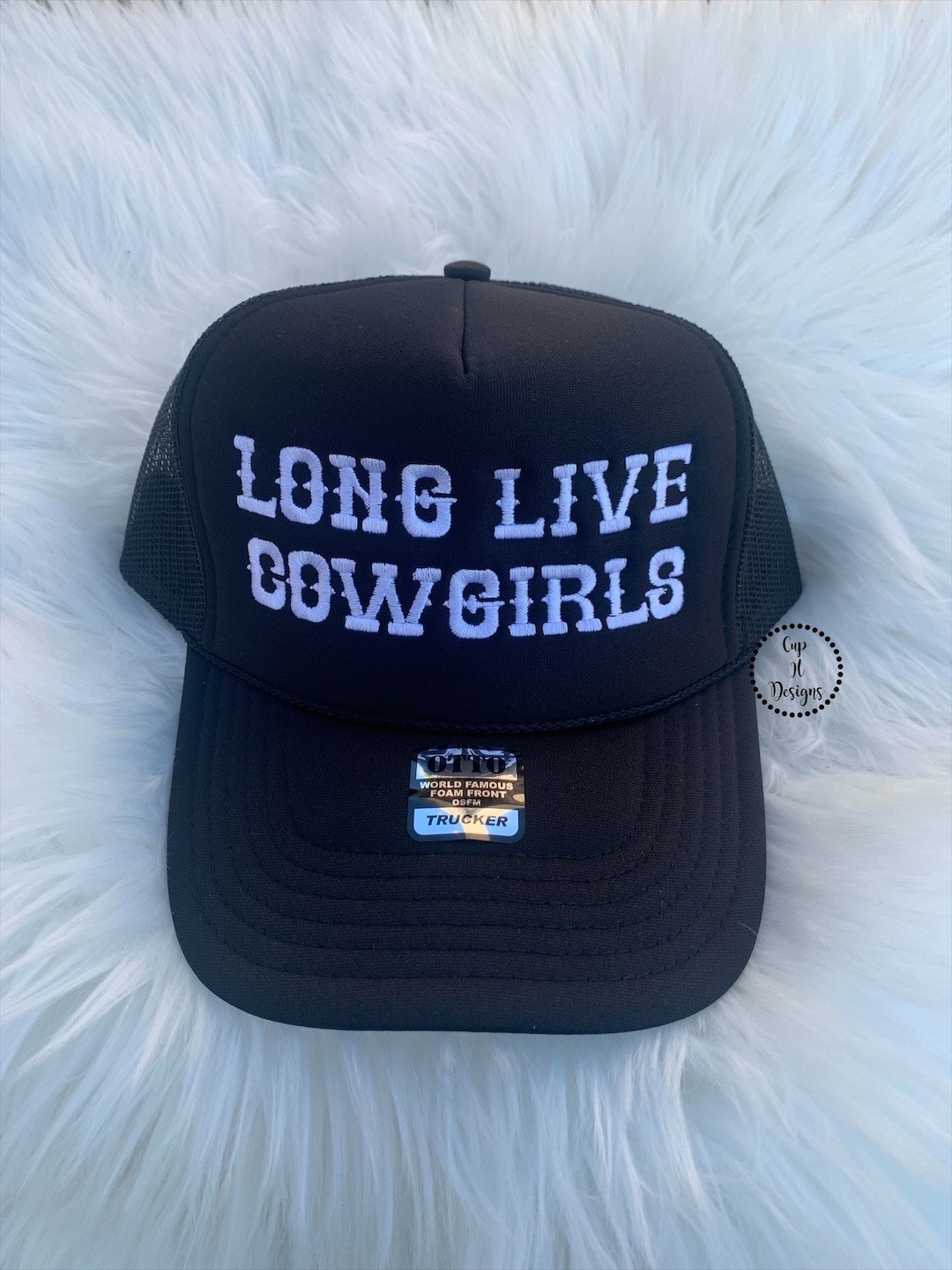 Embroidery Long Live Cowgirls Hat | Black Hat - Etsy