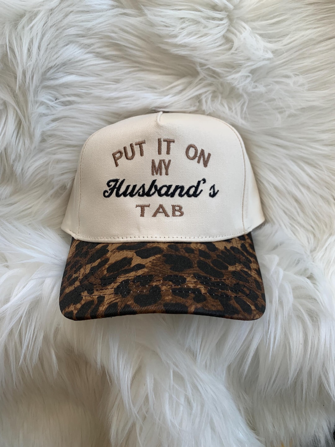 Embroidery Put It on My Husbands Tab Cheetah Hat - Etsy