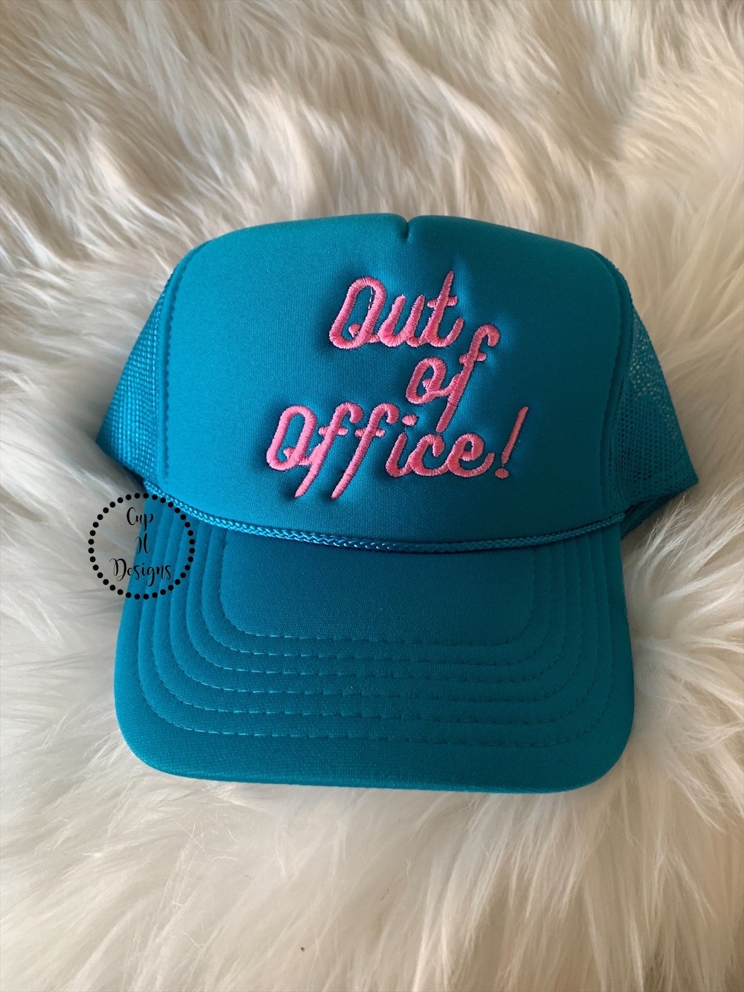 Embroidery Out of Office Hat | Teal Hat - Etsy