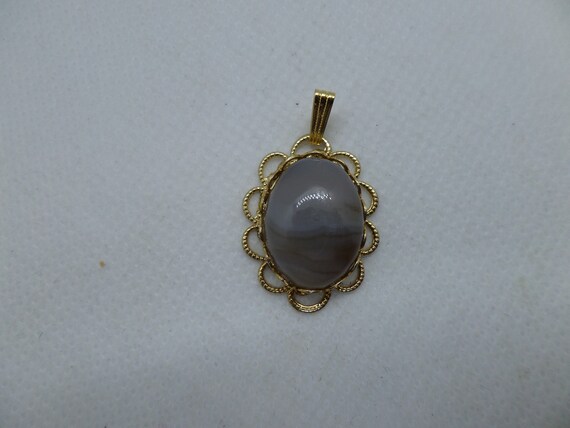 Beautiful pale blue grey lace agate cabochon gemstone… - Gem