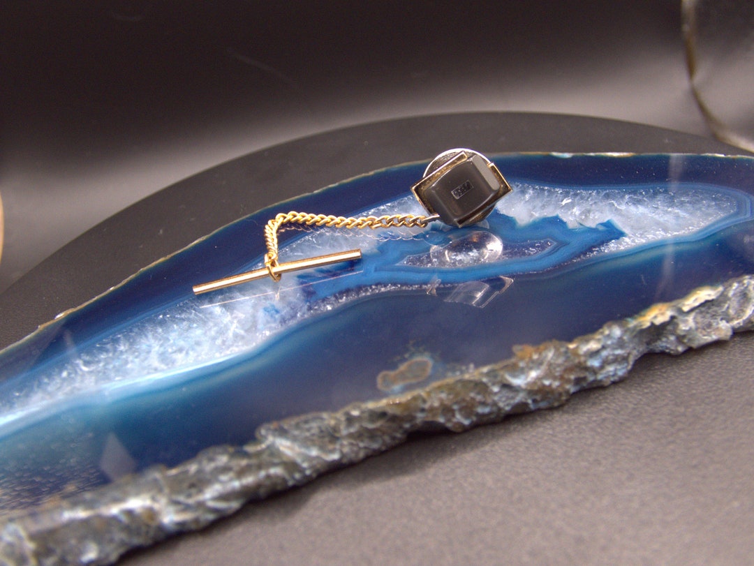 Granite Centre Piece on Gold Plated Pin, Men's Tie Piece, or Lapel ...