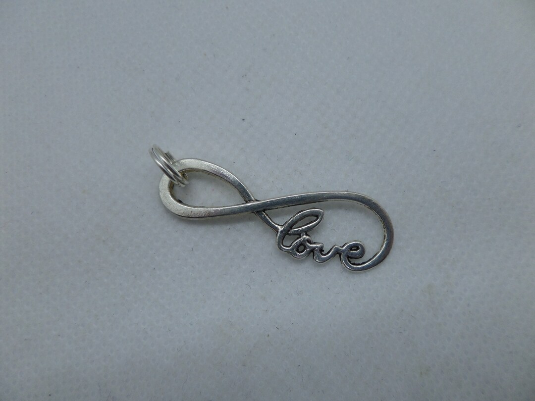 Infinity Love in Cursive Writing Silver Pendant - Etsy