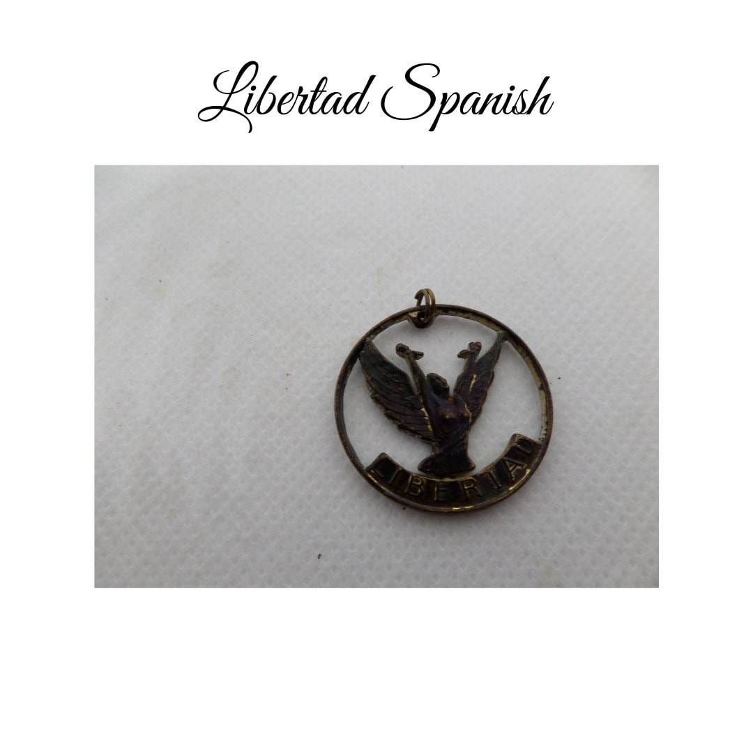 Spanish Libertad Copper Look Pendant. - Etsy UK