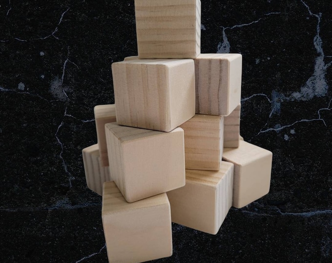 Unfinished Wooden Blocks Wood Crafts Sanded Ready to Be Painted or ...