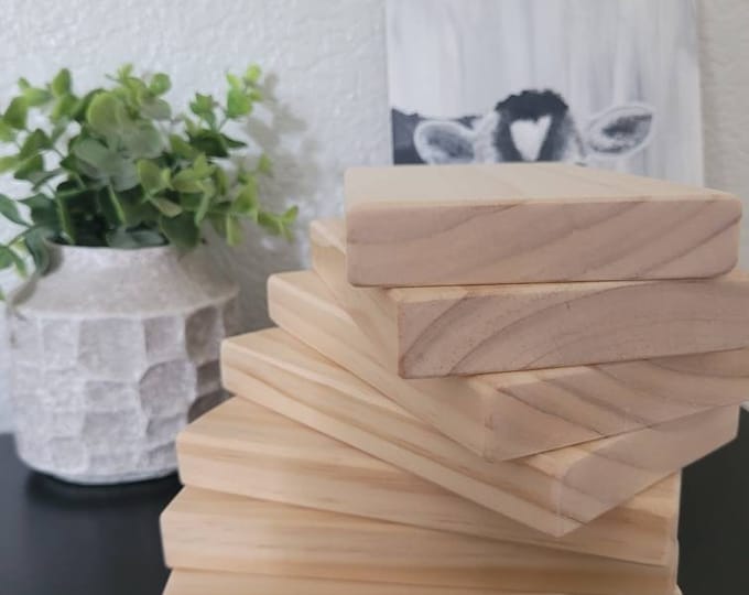 Unfinished Wooden Blocks Wood Crafts Sanded Ready to Be Painted or ...