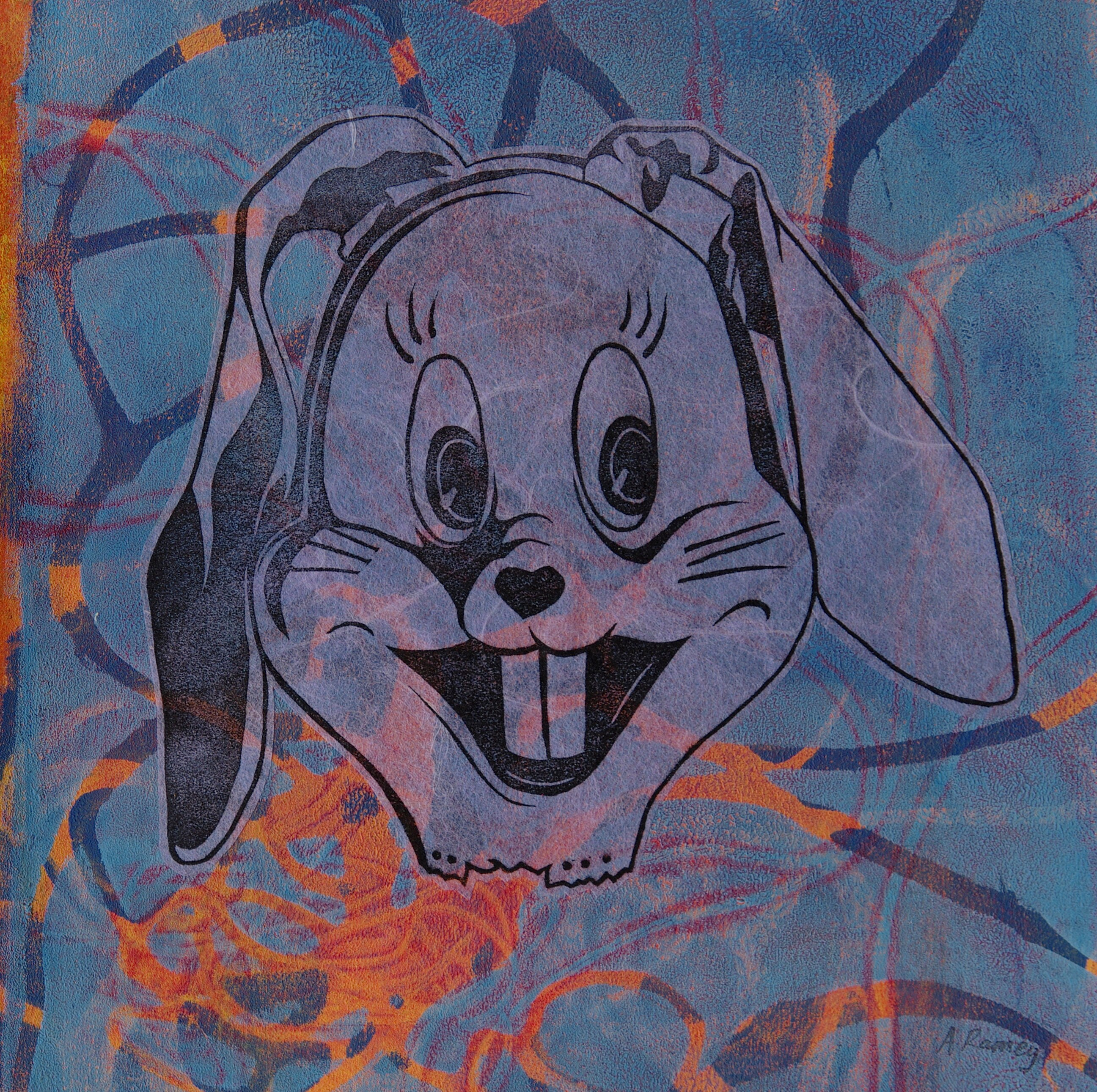 Bugs Bunny Artwork - Handmade Relief Print and Monoprint Collage ...