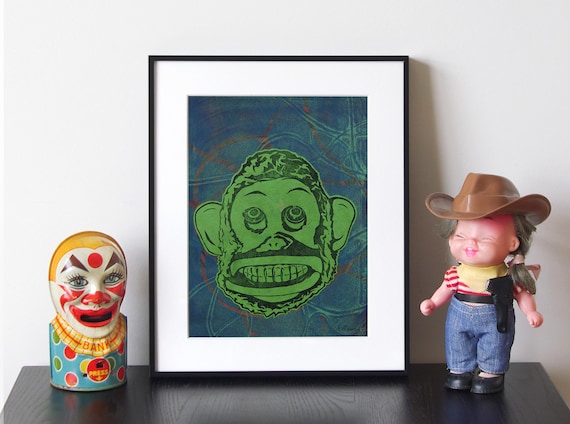 Creepy Toy Monkey Jolly Chimp Retro Toy Toy Art Handmade - Etsy