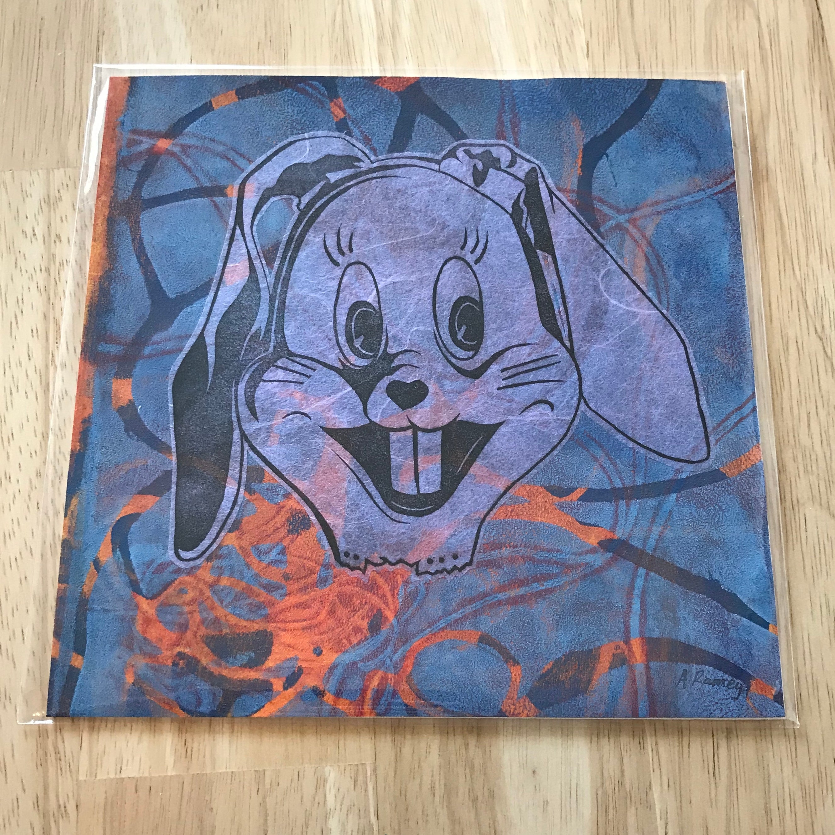 Bugs Bunny Artwork - Handmade Relief Print and Monoprint Collage ...
