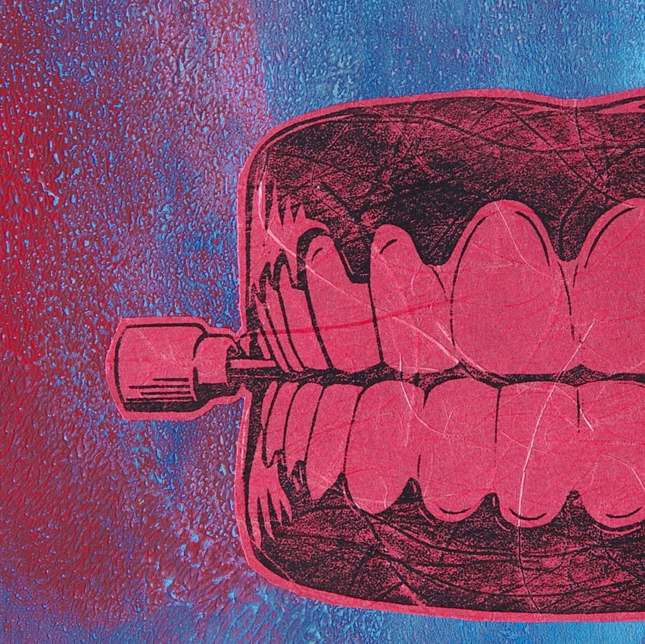 Chattering Teeth, Handmade Art, Linocut Print and Monoprint Collage ...