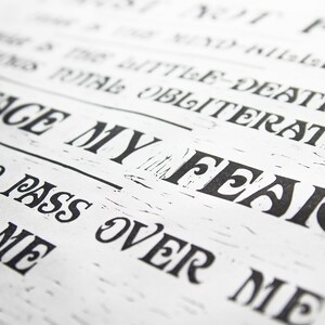 Litany Against Fear Print, Dune Poster, I Must Not Fear, Fear is the ...