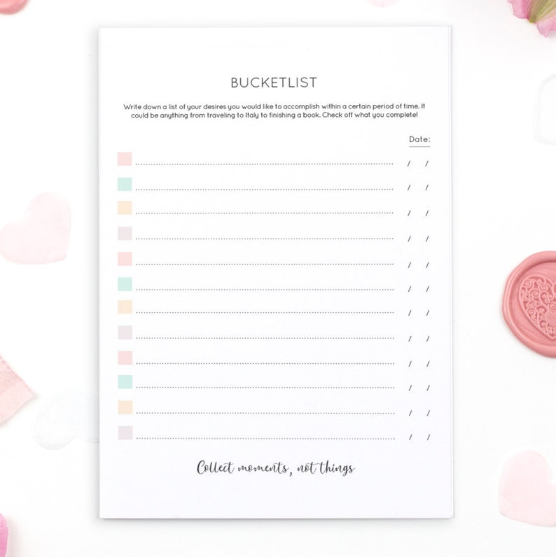 Gratitude and Bucketlist Printable PDF - Etsy