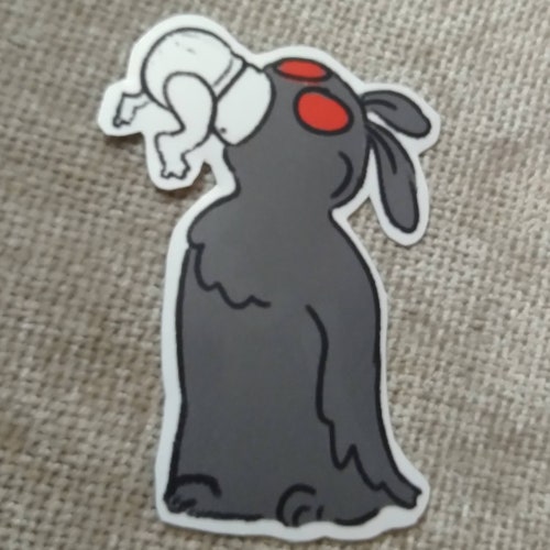 Mothman Eating a Baby Mothman Sticker Cryptid Sticker With - Etsy
