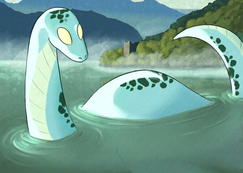 Cryptid Prints - Nessie the Loch Ness Monster on Photo Paper (4x6 In ...