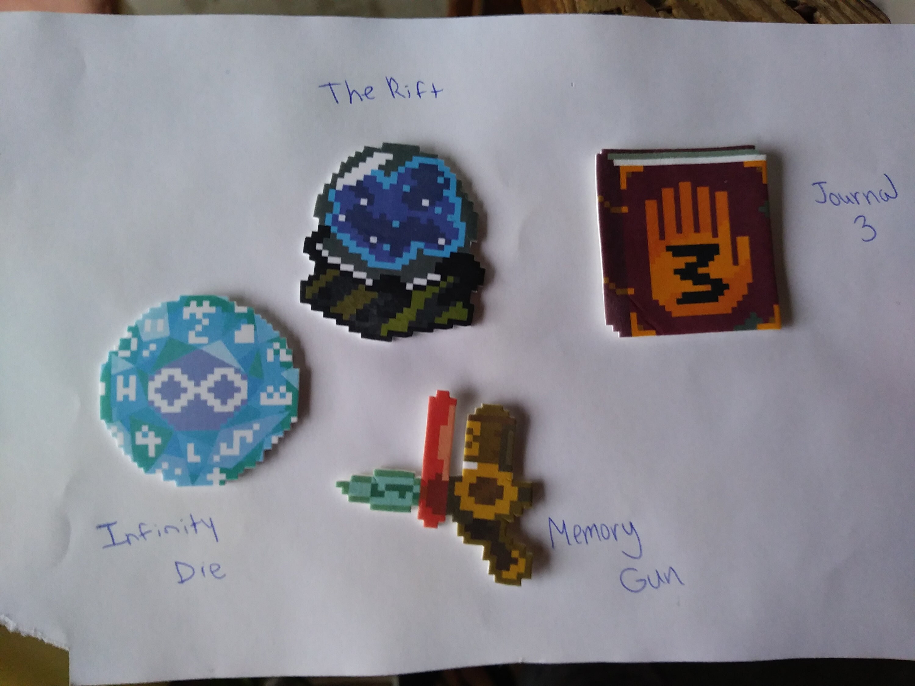 Gravity Falls Pixel Art Plastic Pins - Buttons of the Rift, Journal 3 ...