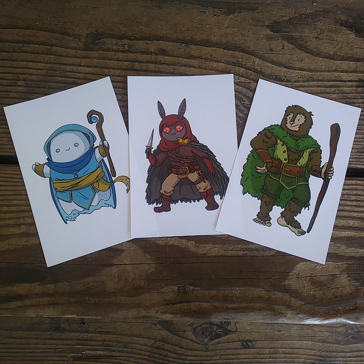 Cryptid Prints Trio Dnd Cryptids Rogue Mothman Druid | Etsy