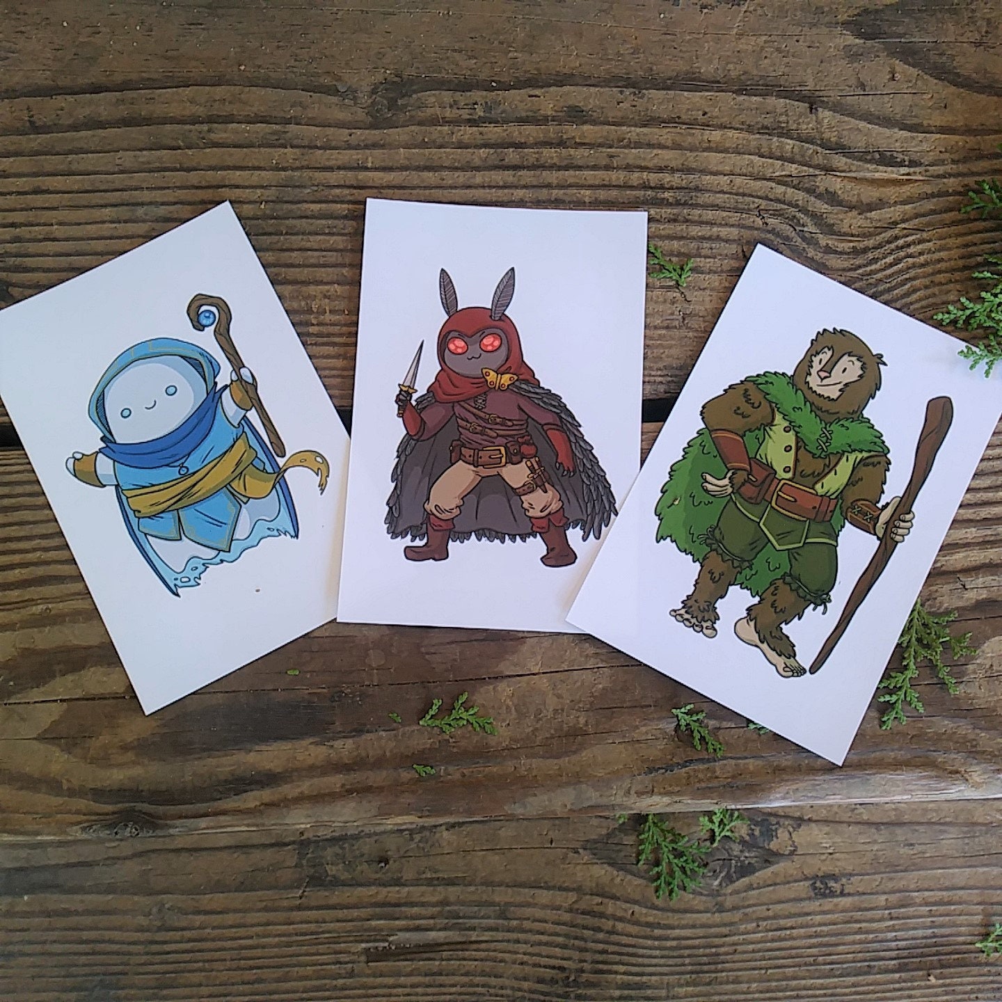 Cryptid Prints Trio Dnd Cryptids Rogue Mothman Druid | Etsy