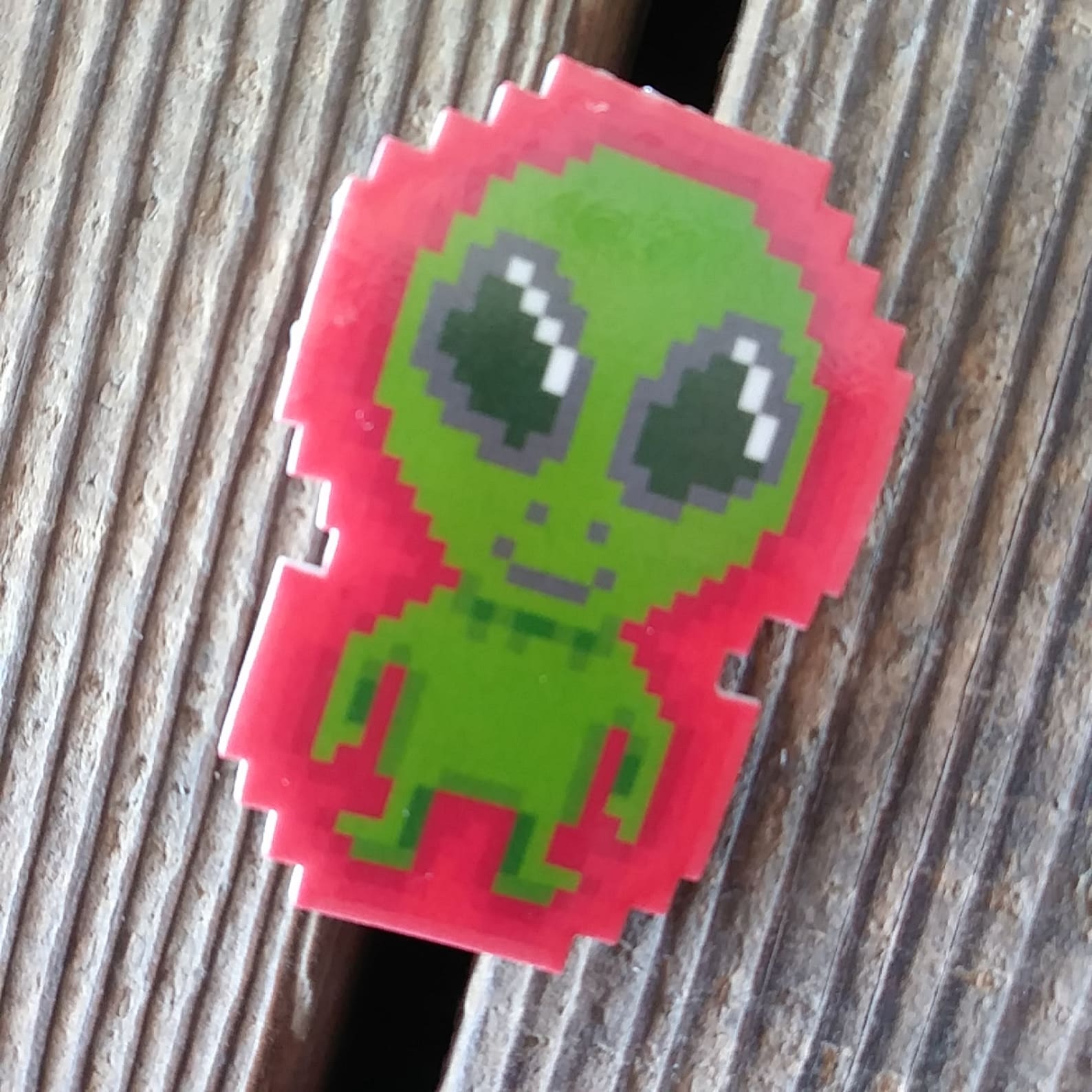 Alien Pixel Art Pin - Handmade Plastic Cryptid Pinback Pins With Pixel ...