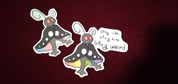 Mothman Sticker LGBTQ Pride Flag Options Gay Bisexual - Etsy