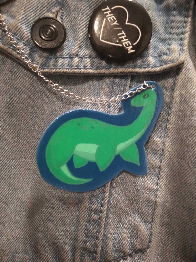 Nessie Cryptid Lapel Pin Loch Ness Monster Collar Pin With | Etsy