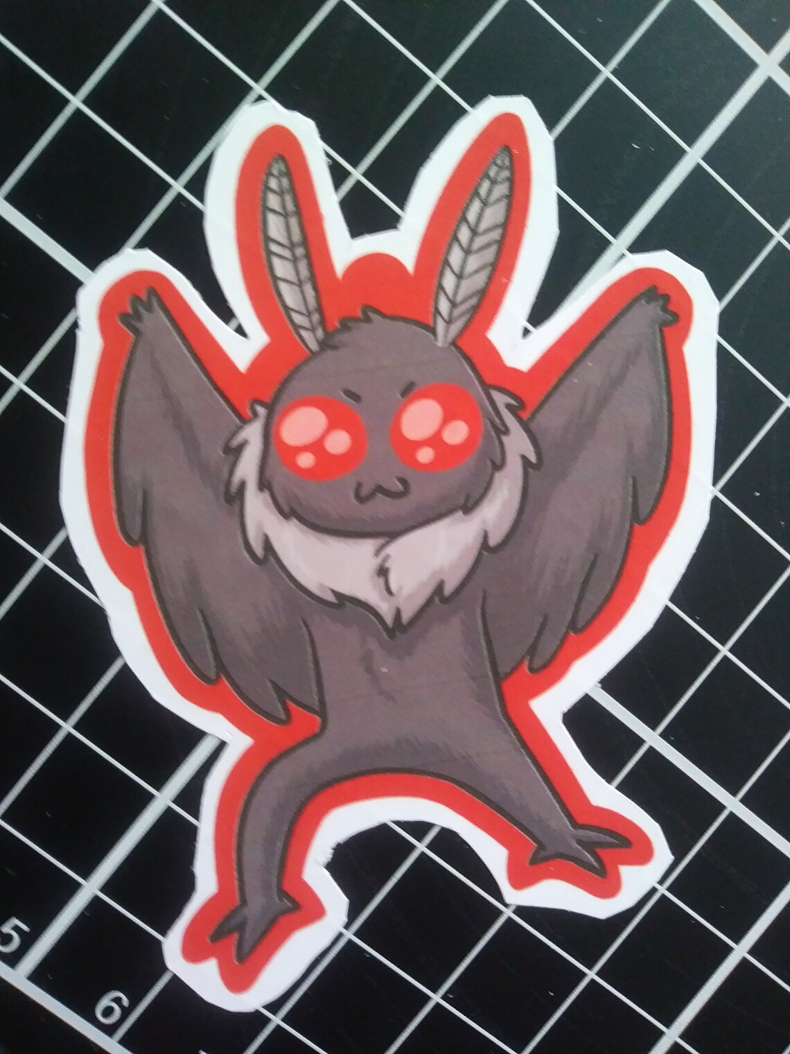 Cute Mothman Sticker Cryptid Vinyl Paper Sticker of Moth - Etsy