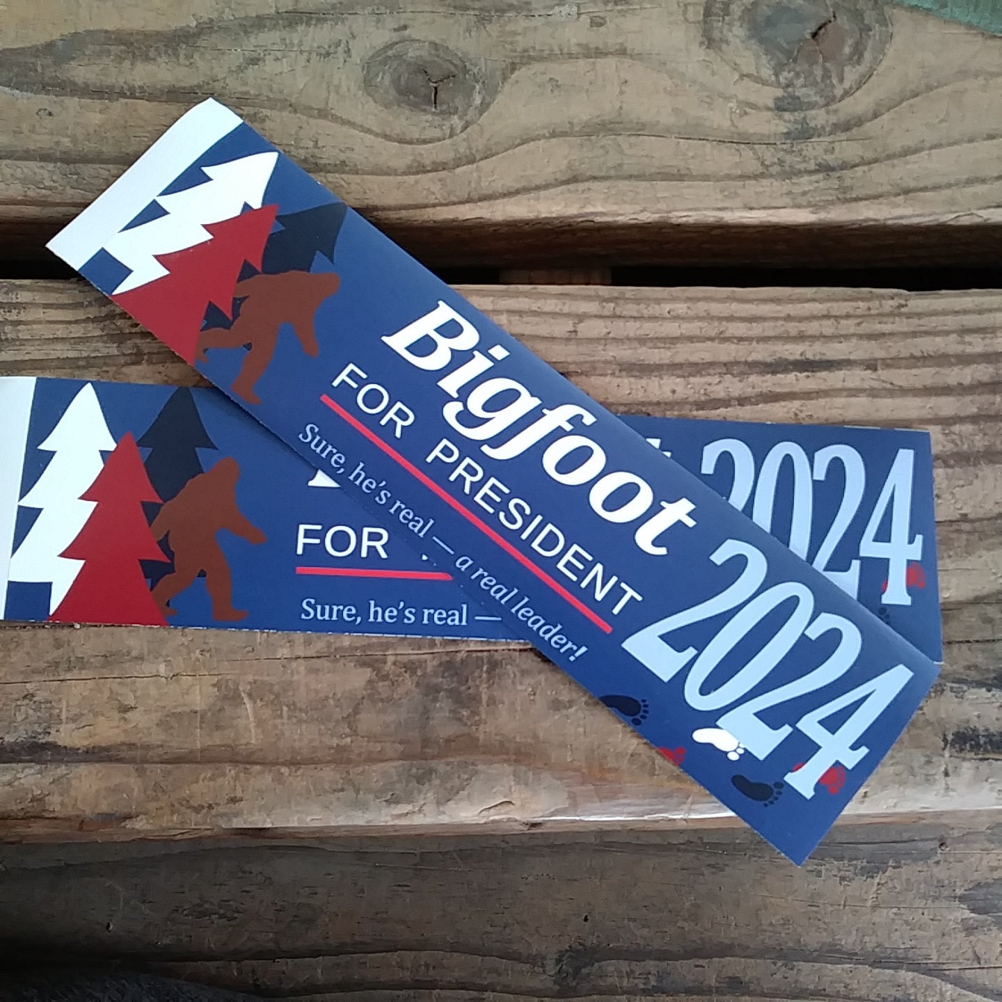 Bigfoot for President 2024 Funny Election Vinyl Bumper Sticker ...