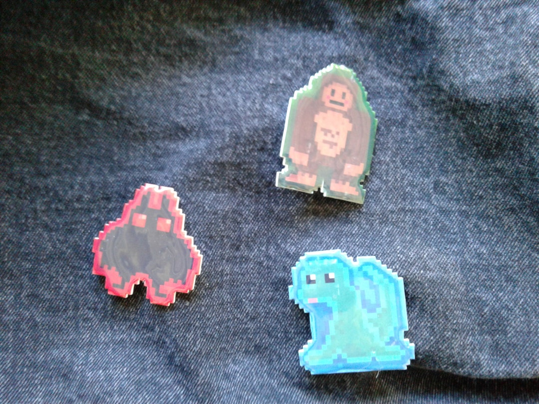 Cryptids Pixel Art Pin Bundle - Mothman Pin, Bigfoot Pin, Loch Ness ...