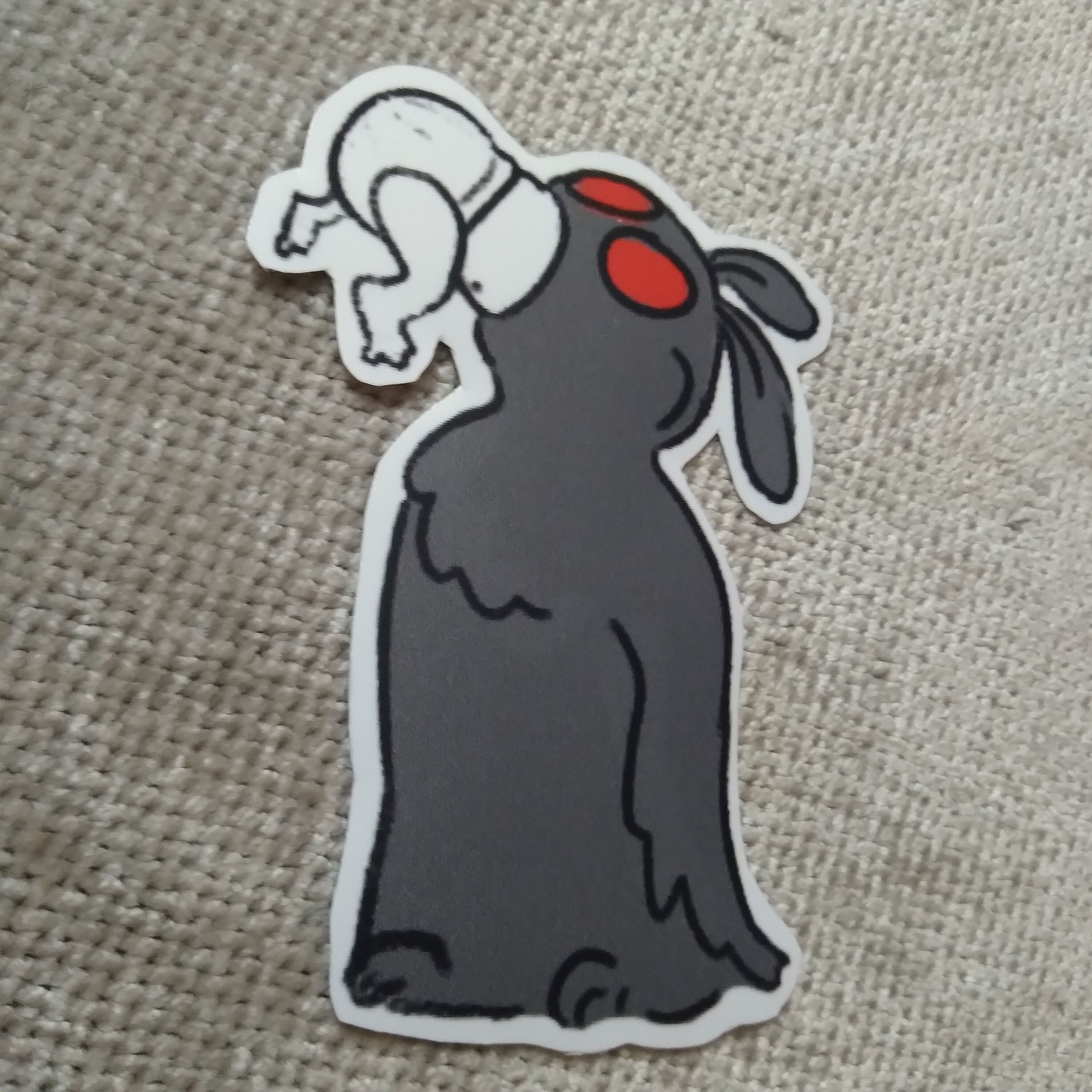 Mothman Eating a Baby Mothman Sticker Cryptid Sticker With - Etsy