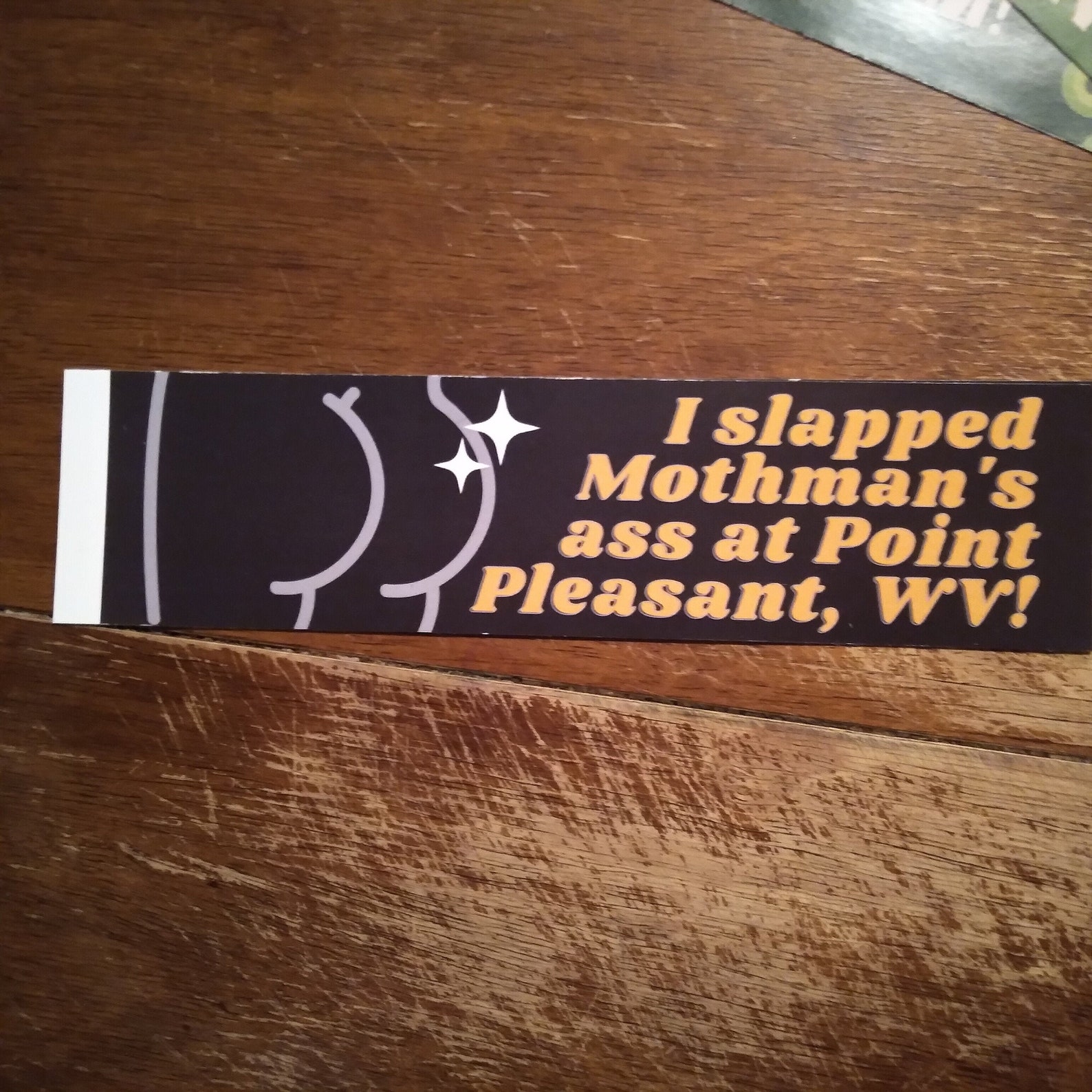 Mothman's Ass Bumpersticker I Slapped Moth Man's Ass - Etsy Hong Kong