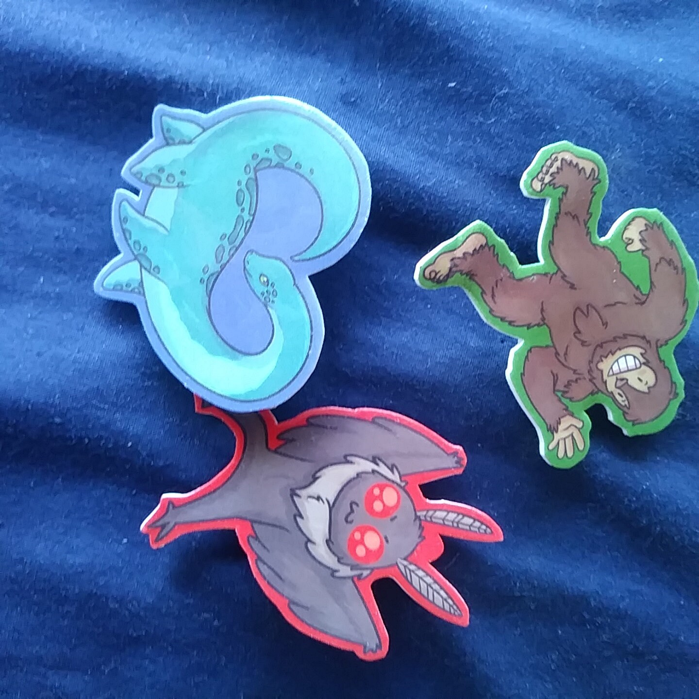 Cryptid Plastic Pin Set Mothman Pin Bigfoot Pin Loch Ness - Etsy