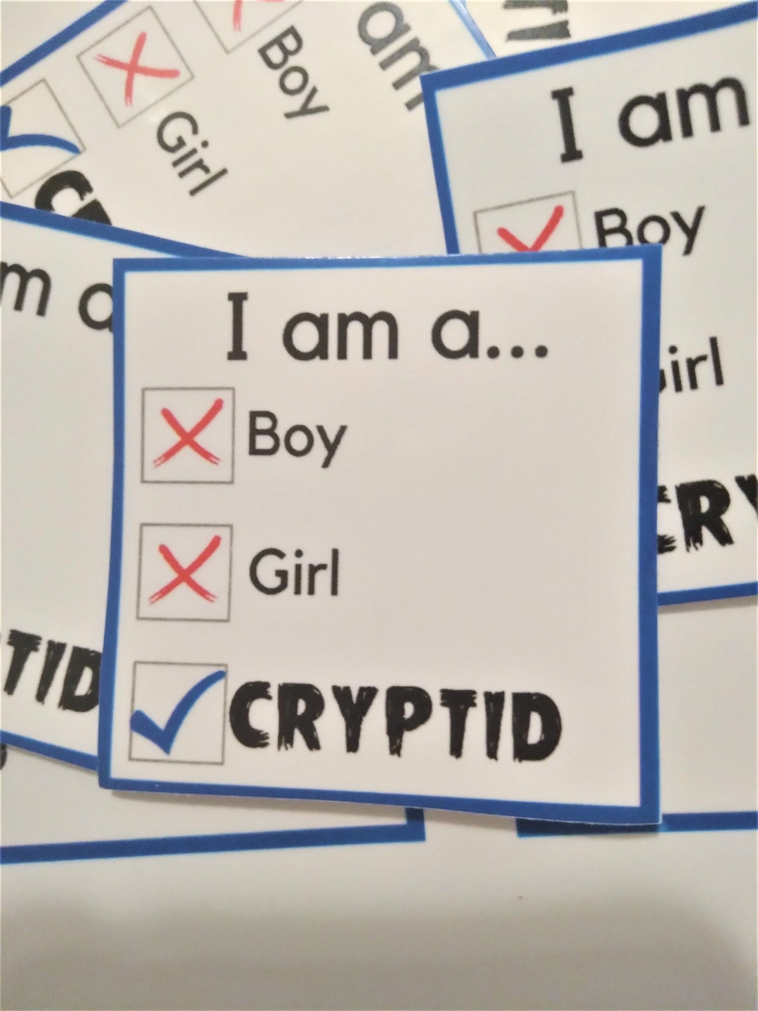 I Am a Cryptid Gender Identity Sticker Nonbinary Pride Funny Sticker - Etsy