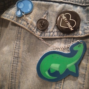 Nessie Cryptid Lapel Pin - Loch Ness Monster Collar Pin With Silver ...