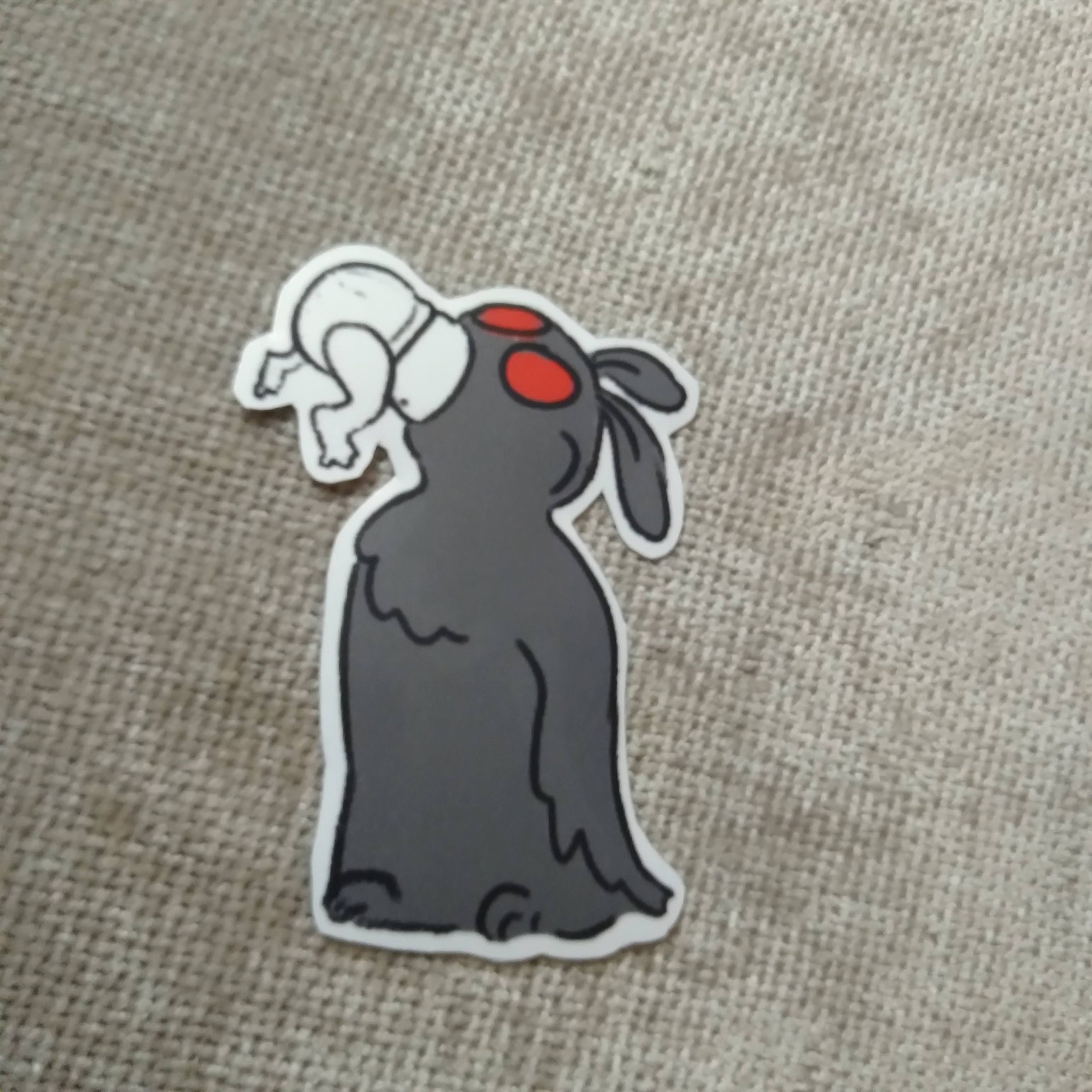 Mothman Eating a Baby Mothman Sticker Cryptid Sticker With - Etsy