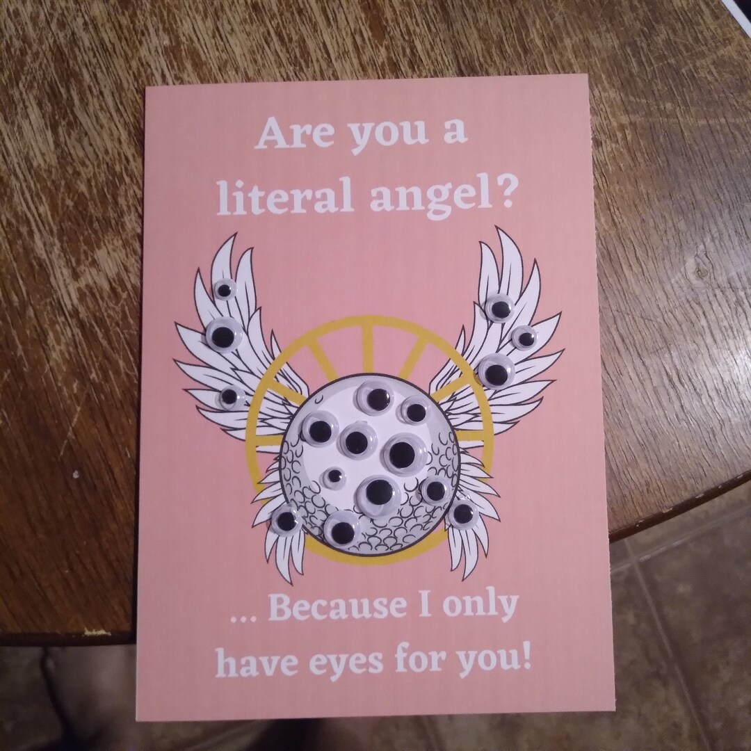 Horrific Angel Valentines Day Cards - Googly Eyes Valentine's Greeting ...