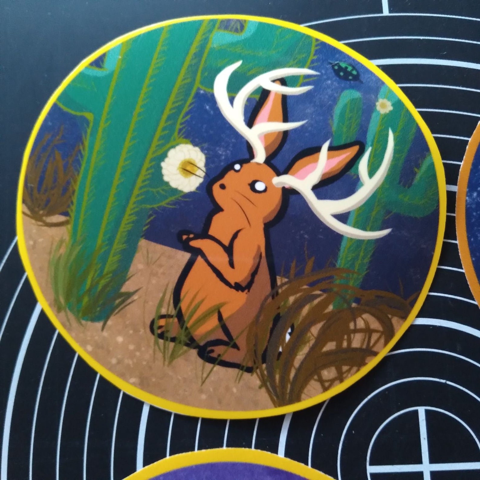 Cute Jackalope Cryptid Sticker Day or Night Desert or | Etsy Cute Jackalope Cryptid Sticker Day or Night Desert or | Etsy