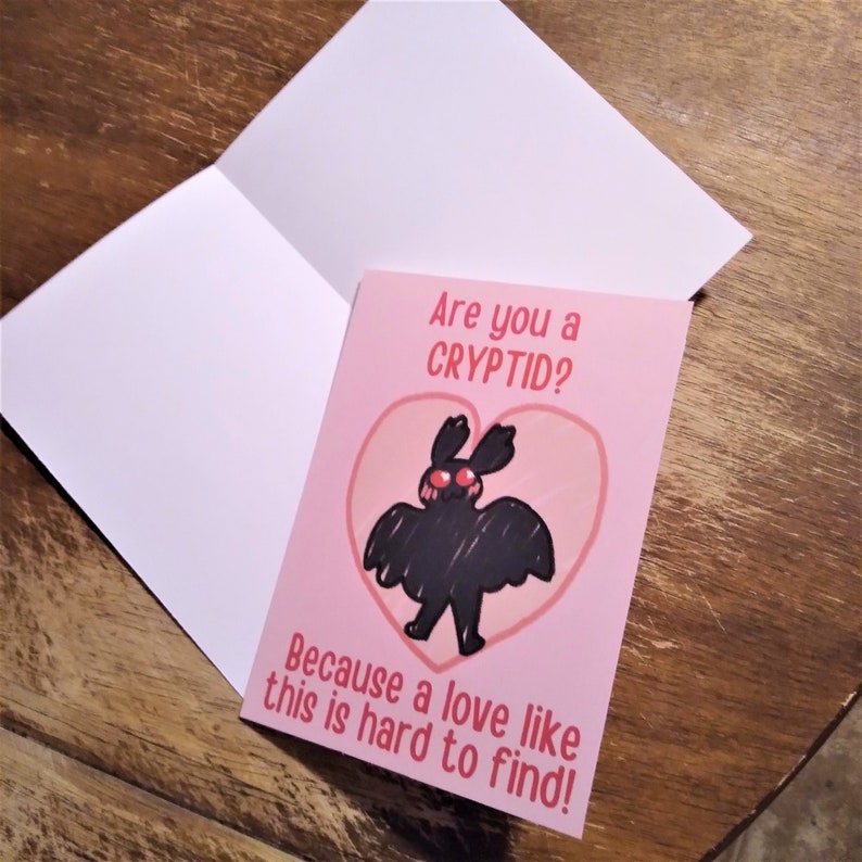 Mothman Valentines Day Cards Cryptid Holiday Greeting Cards | Etsy