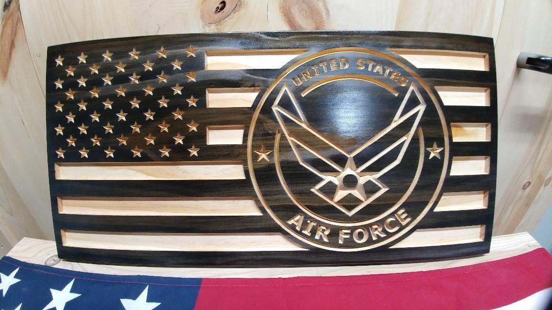 US Air Force, Flag, Wooden Flag, Flag, US Wooded Flag, Sign, American ...