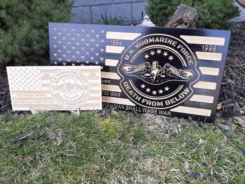 US Submarine Force US Submarine Force Flag Wood Flag Sign | Etsy