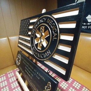 Personalized EMT Flag, EMT Gift, Emergency Medical Technician, Sign ...