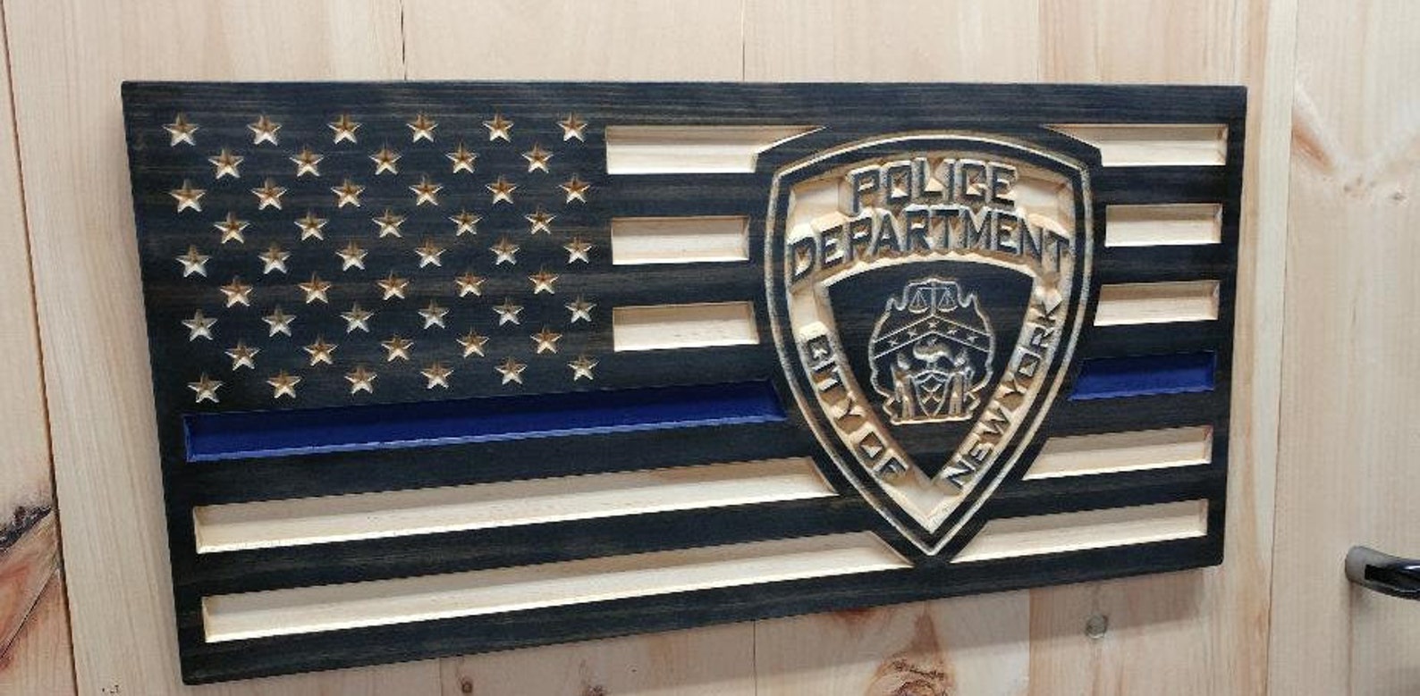 NYPD thin blue line flag New York City Police sign first | Etsy