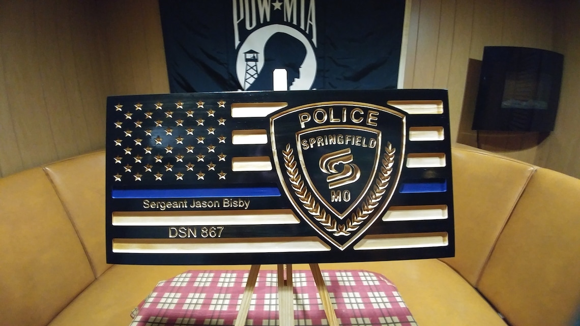Springfield Missouri Police Officer Flag Thin Blue Line Flag - Etsy