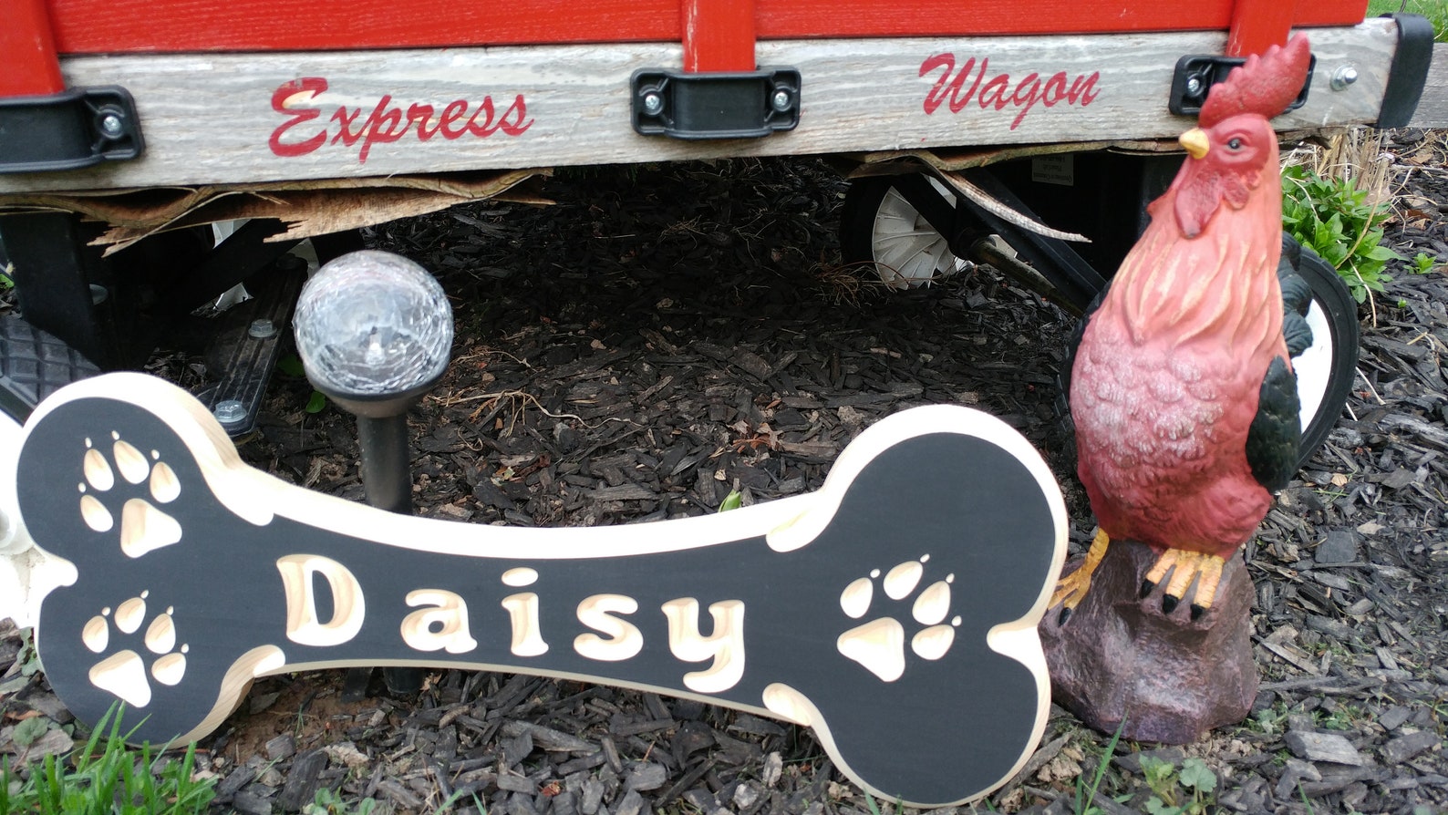 Large Dog Bone Shaped Sign, Personalized Family Pet Name Wooden Sign ...