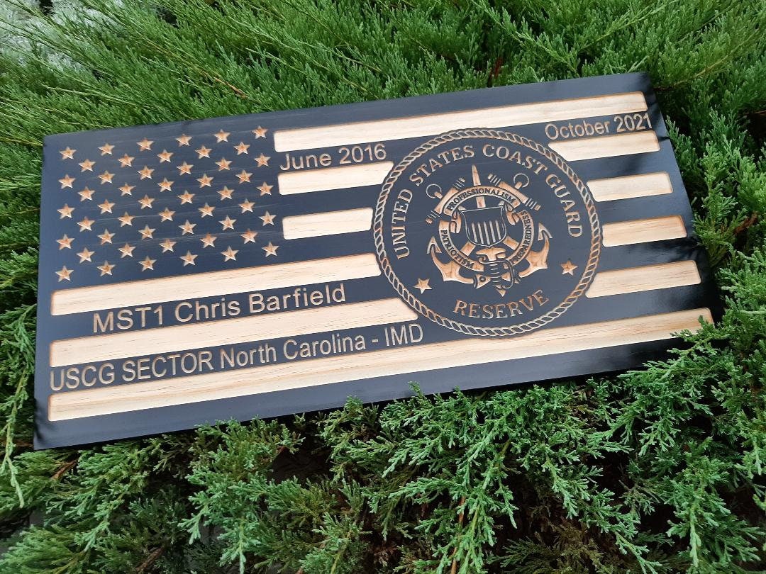 United States Coast Guard Reserve Flag, Personalized Gift, Coast Guard ...